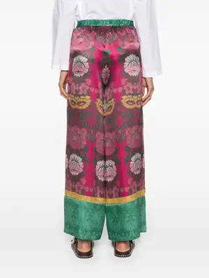 PIERRE-LOUIS MASCIA Floral Jacquard Silk Trousers