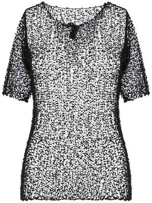 MAISON MARGIELA Dot-embroidered Semi-sheer Top