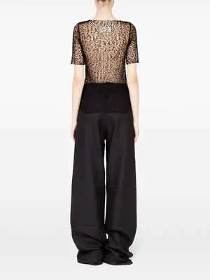 MAISON MARGIELA Dot-embroidered Semi-sheer Top