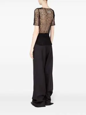 MAISON MARGIELA Dot-embroidered Semi-sheer Top