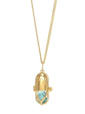 CAPSULE ELEVEN Aquamarine Pendant Necklace - Gold
