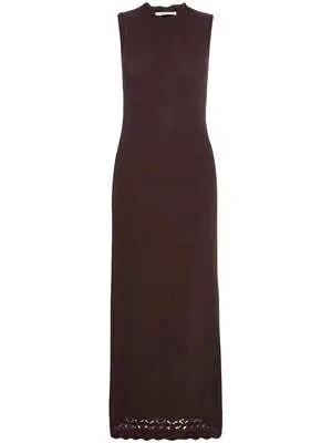 FRAME Sleeveless Knitted Maxi Dress - Brown