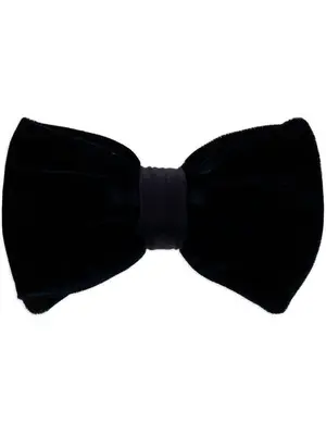 Giorgio Armani Hook-fastening Velvet Bow Tie - Blue