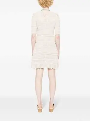 MARANT ETOILE Jumi Crochet-knit Mini Dress - Neutrals