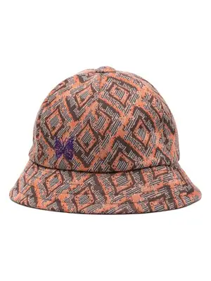 Needles Abstract-print Bucket Hat - Orange