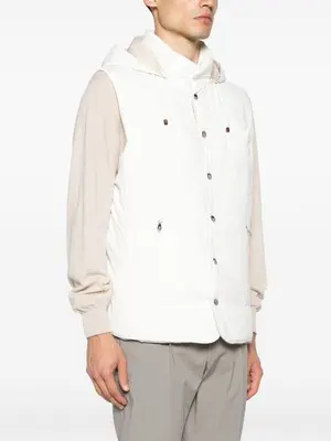 Brunello Cucinelli Detachable-hood Quilted Gilet