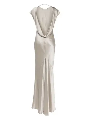 Michelle Mason Backless Silk Gown - Grey