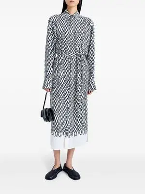Proenza Schouler Abstract-print Midi Shirt Dress - White