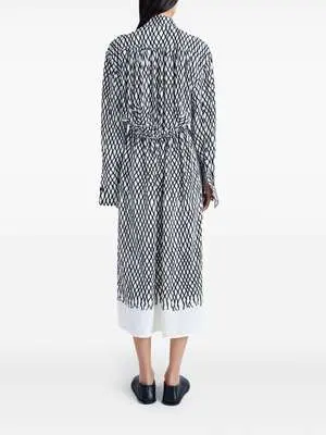 Proenza Schouler Abstract-print Midi Shirt Dress - White