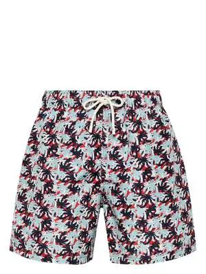 Palm Angels Palms Camo-print Swim Shorts - Blue