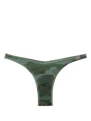 Palm Angels Camo-print Bikini Bottom - Green