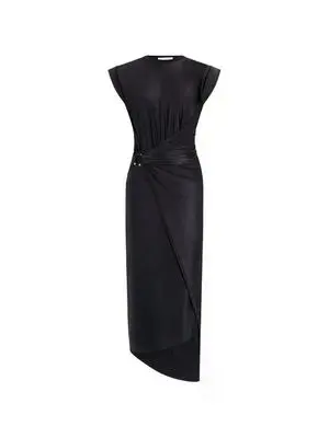 Rabanne Gathered-detail Draped Midi Dress - Black