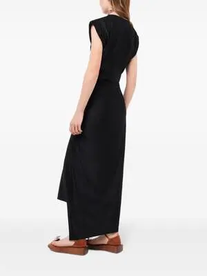 Rabanne Gathered-detail Draped Midi Dress - Black
