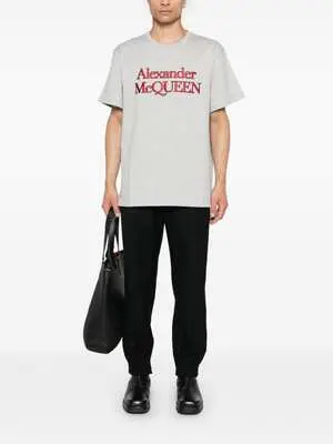 Alexander McQueen Logo-embroidered T-shirt