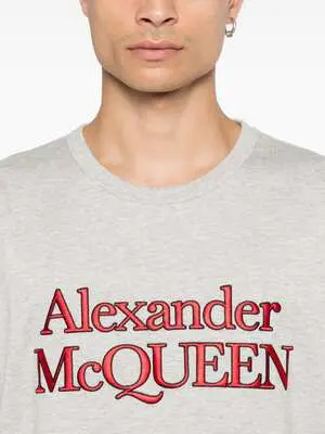 Alexander McQueen Logo-embroidered T-shirt