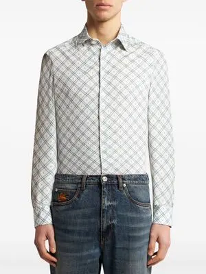 Etro Micro-paisley Check Shirt - White