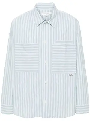 Maison Kitsuné Striped Cotton Shirt - Blue