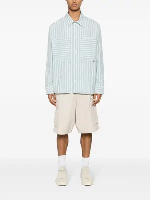 Maison Kitsuné Striped Cotton Shirt - Blue