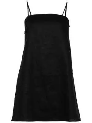 REFORMATION Aubree Linen Minidress - Black