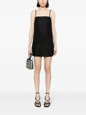 REFORMATION Aubree Linen Minidress - Black