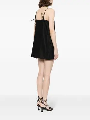 REFORMATION Aubree Linen Minidress - Black
