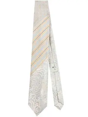 Etro Silk Jacquard Neck Tie - Neutrals