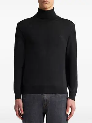 Etro Pegaso-appliqué Wool Jumper - Black