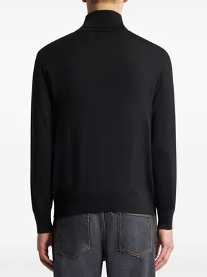 Etro Pegaso-appliqué Wool Jumper - Black