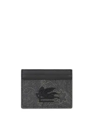Etro Paisley-print Cotton-blend Cardholder - Black
