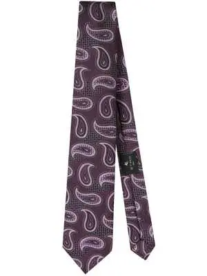 Etro Paisley-jacquard Silk Neck Tie - Purple