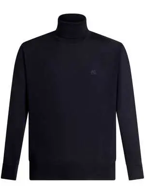 Etro Pegaso-embroidered Wool Jumper - Blue