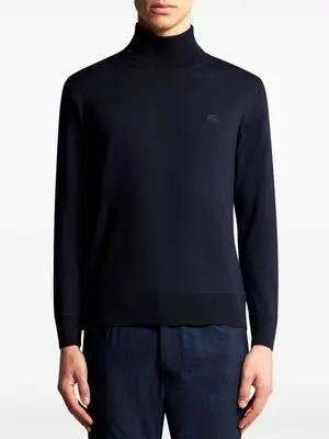 Etro Pegaso-embroidered Wool Jumper - Blue