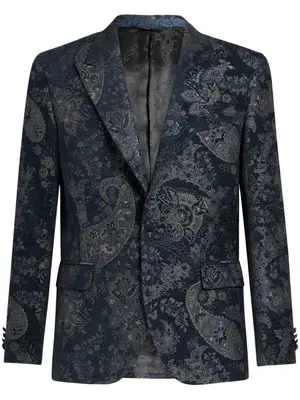 Etro Paisley Jacquard Blazer - Blue