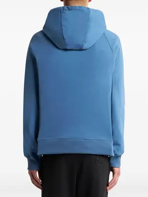Etro Pegaso Embroidered Drawstring Hoodie - Blue