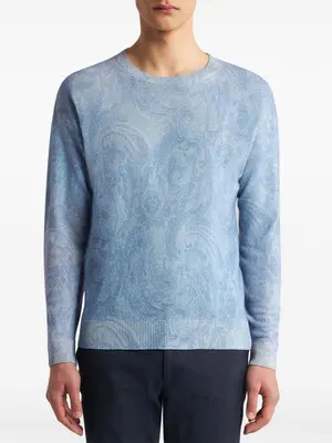 Etro Paisley Intarsia-knit Jumper - Blue
