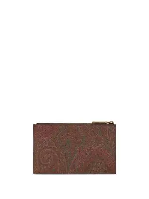 Etro Paisley-print Cotton-blend Wallet - Brown