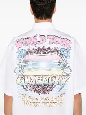 Givenchy Shirt In Poplin With World Tour Print