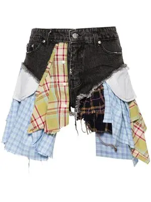 Natasha Zinko Upcycled Denim Mini Shorts