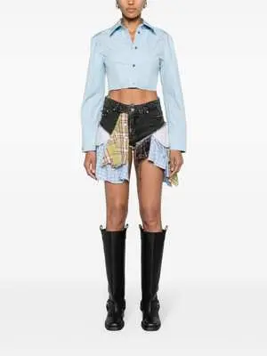 Natasha Zinko Upcycled Denim Mini Shorts