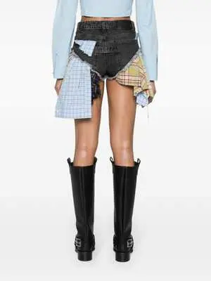 Natasha Zinko Upcycled Denim Mini Shorts