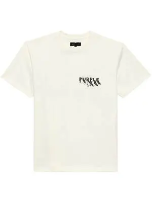 PURPLE BRAND Logo-print Cotton T-shirt - White
