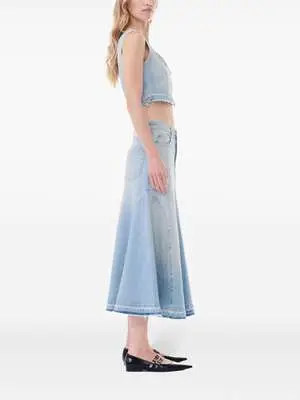 GANNI A-line Denim Skirt - Blue