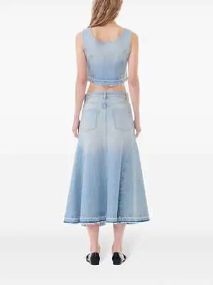 GANNI A-line Denim Skirt - Blue