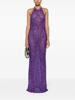 Retrofete Sequinned Halterneck Gown