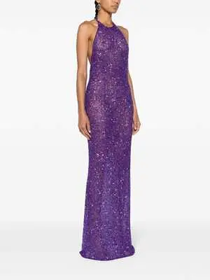 Retrofete Sequinned Halterneck Gown