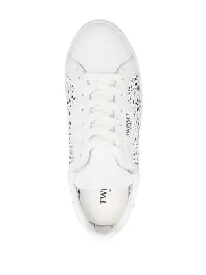 TWINSET Laser-cut Leather Sneakers