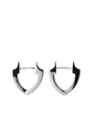 Burberry Slim Shield Logo-engraved Hoop Earrings