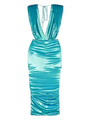 Alexandre Vauthier Foiled Drape-detailing Dress