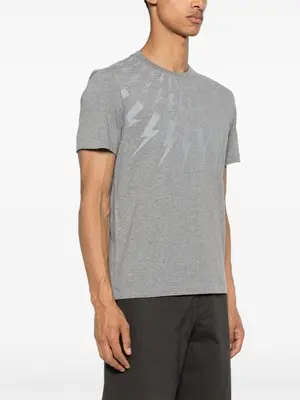 Neil Barrett Bolt-print Cotton T-shirt - Grey