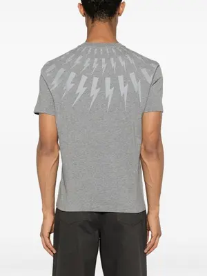 Neil Barrett Bolt-print Cotton T-shirt - Grey